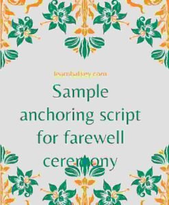 sample anchoring script for farewell or send-off ceremony of 10th, 12th ...